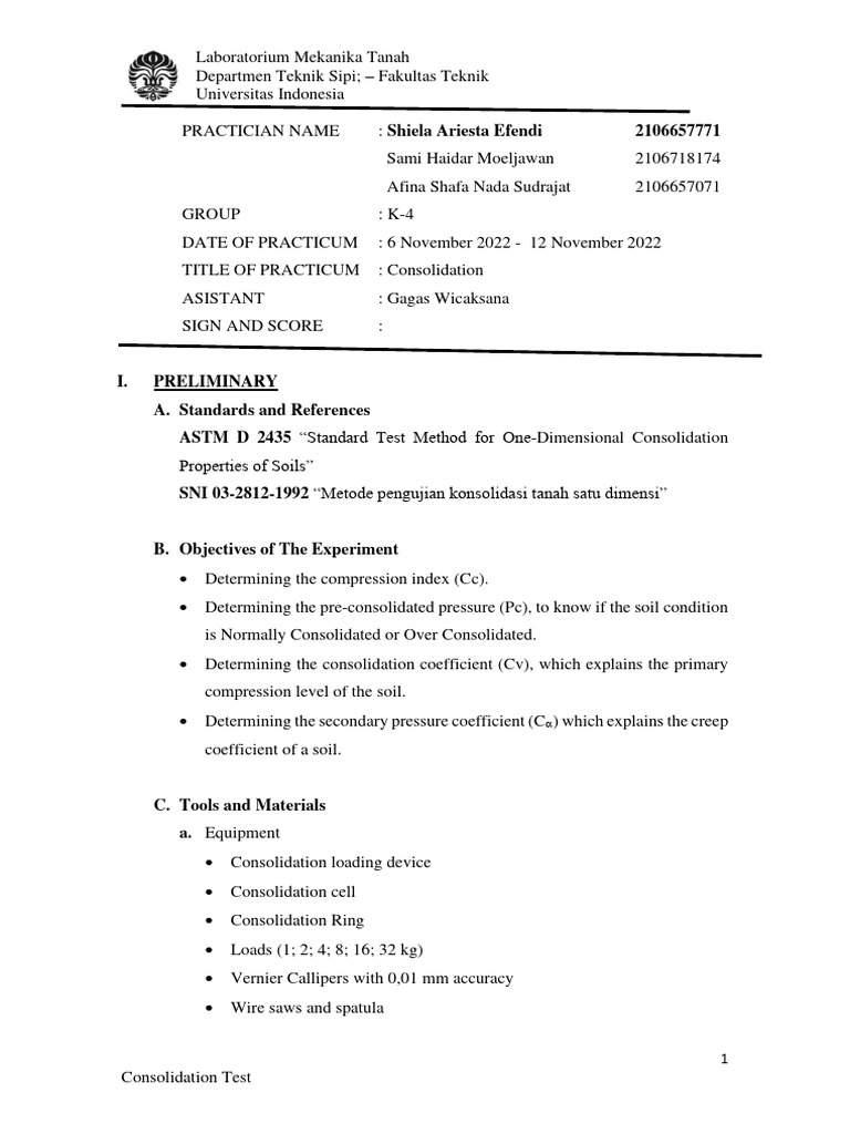 Soil Consolidation Test Report | PDF | Civil Engineering | Horticulture