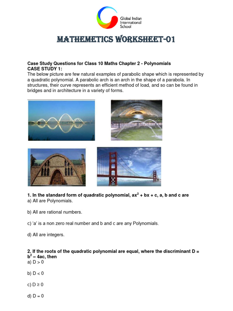 Polynomials Case Study | PDF | Quadratic Equation | Polynomial