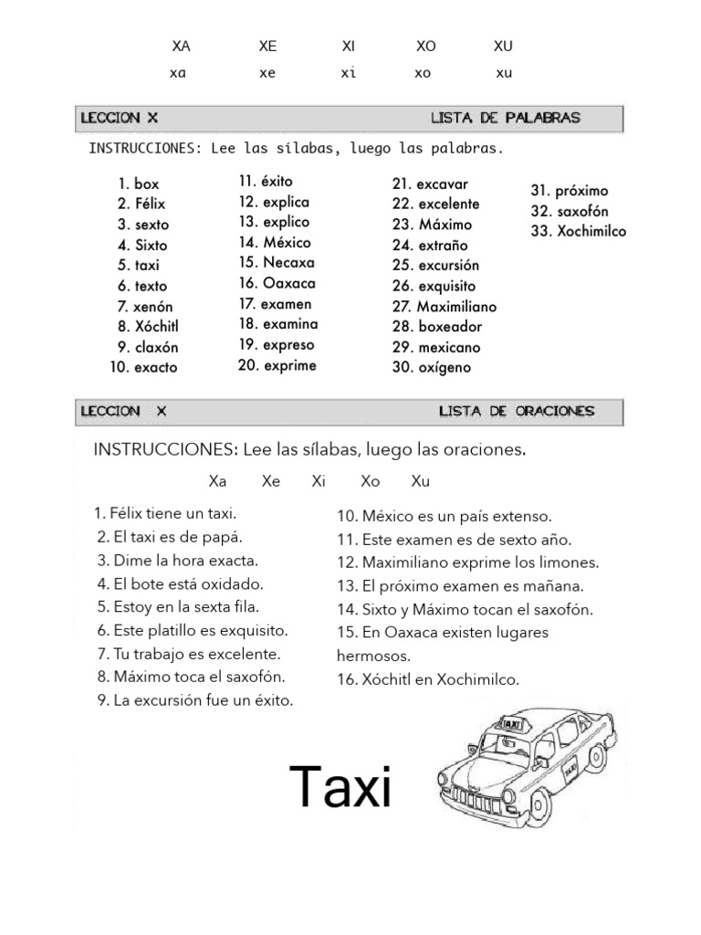 Audio Xa, Xe, Xi, Xo, Xu | PDF