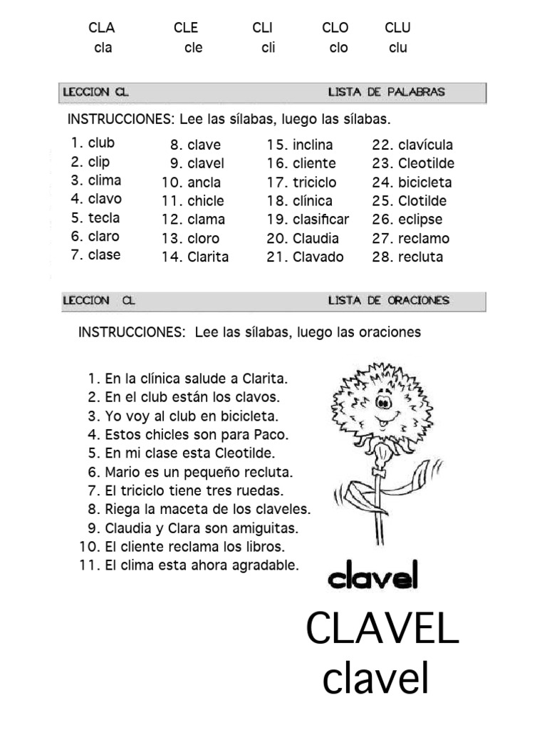Audio Cla, Cle, Cli, Clo y Clu | PDF