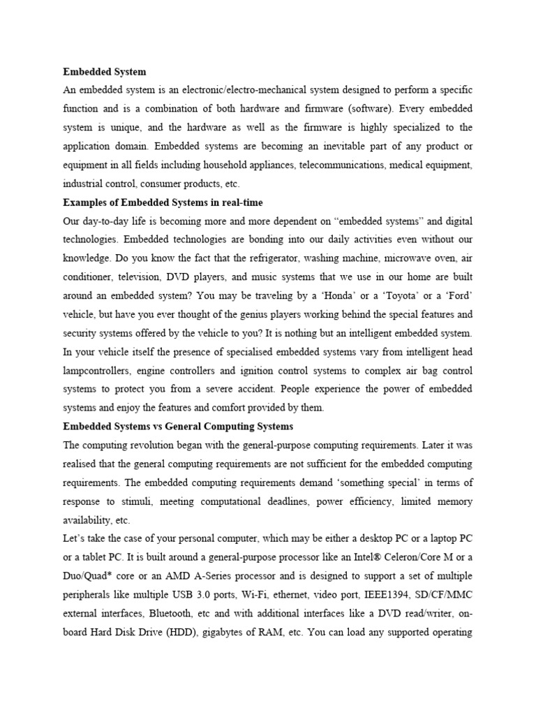 Unit 1 | PDF | Embedded System | Microcontroller