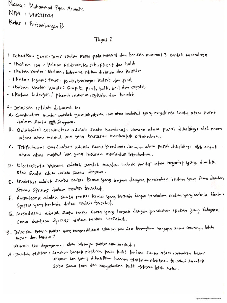 Tugas 2 Krismin - Muhammad Ryan Ariantha - D111221024 | PDF