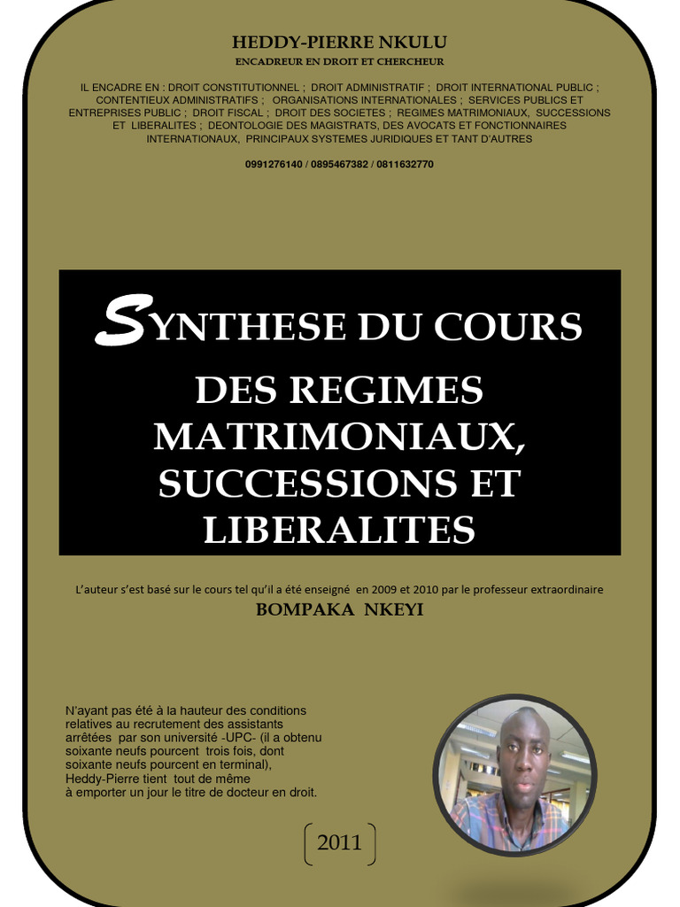 Regimes Matrim, Succ Et Liber 2 | PDF | Mariage | Patrimoine (finance)
