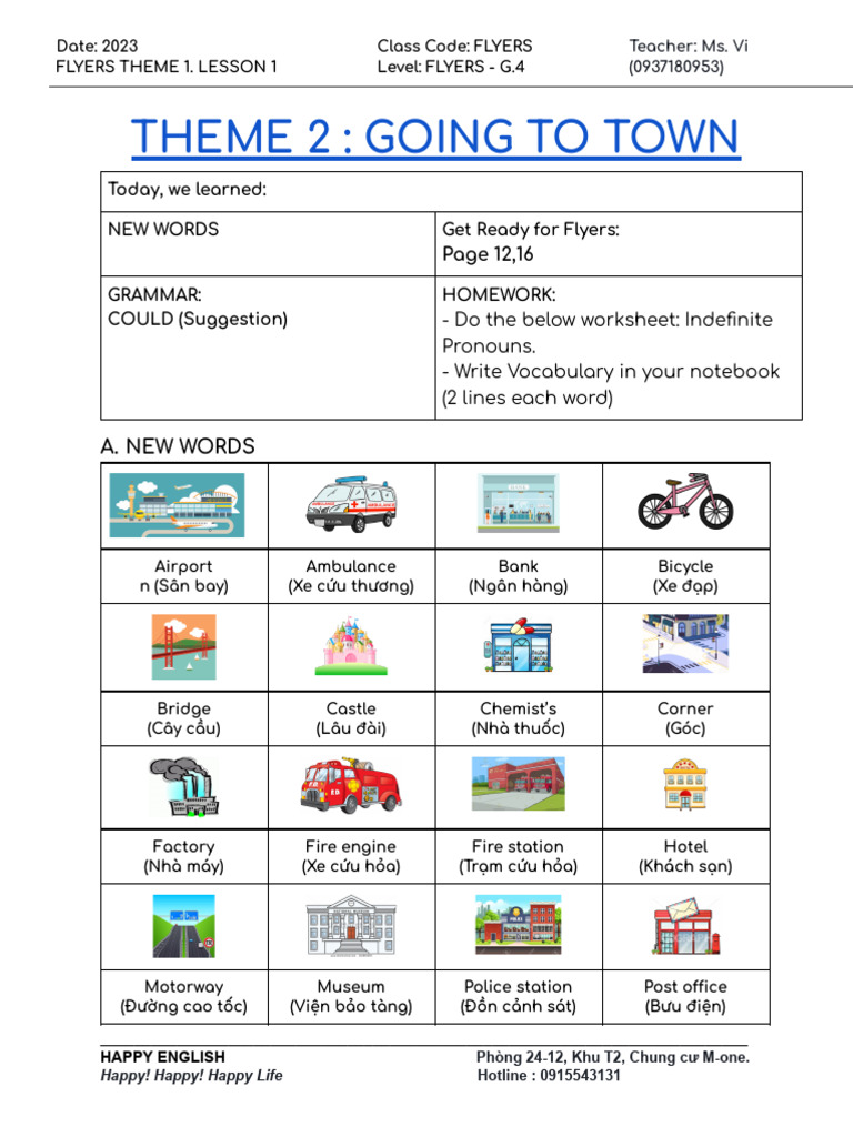 Flyers Theme 2. Lesson 1 | PDF