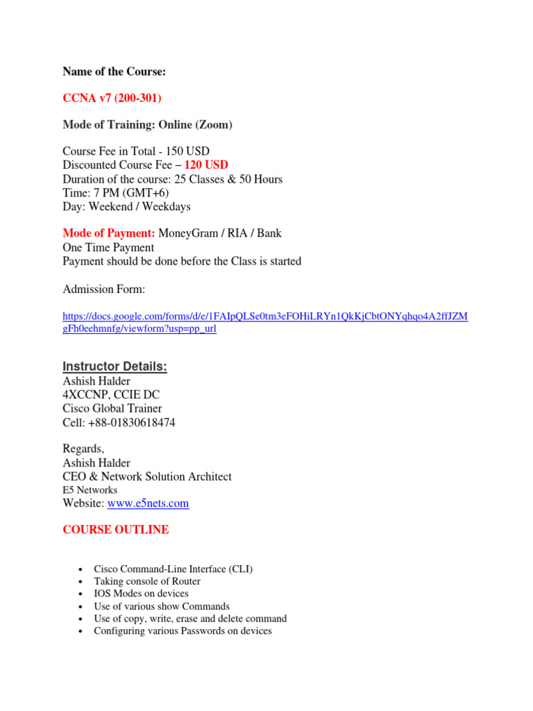 CCNA Course | PDF | Ip Address | I Pv6