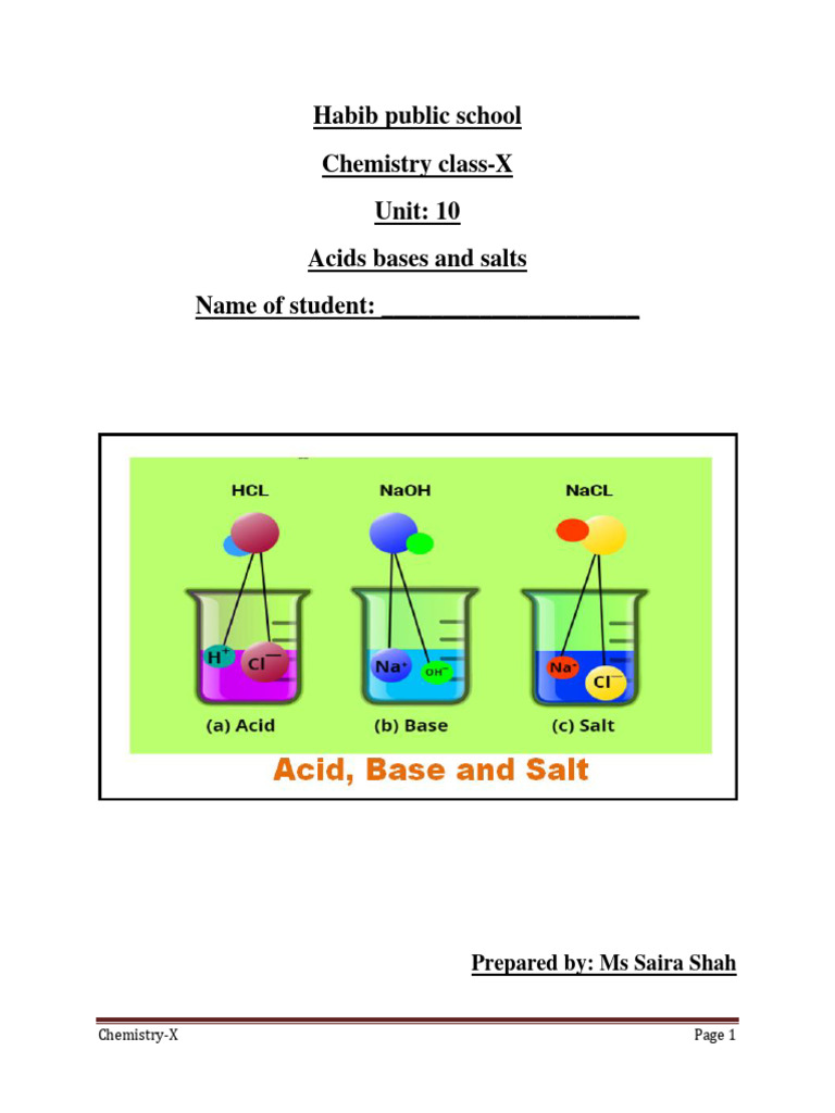 Acids, Base and Salt | PDF | Ph | Salt (Chemistry)