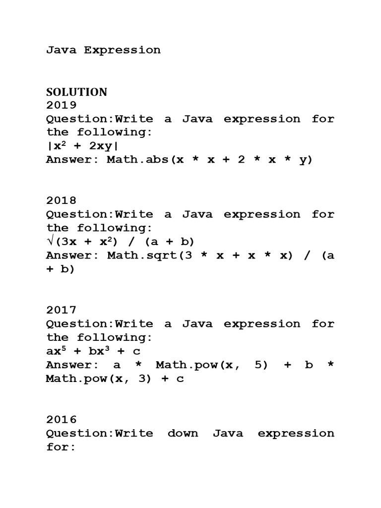 Java Expression | PDF