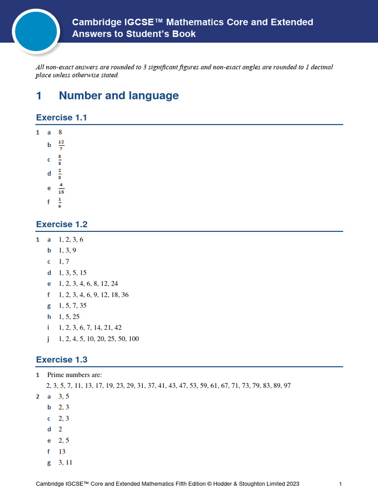 Answers | Download Free PDF | Mathematical Notation | Elementary Mathematics