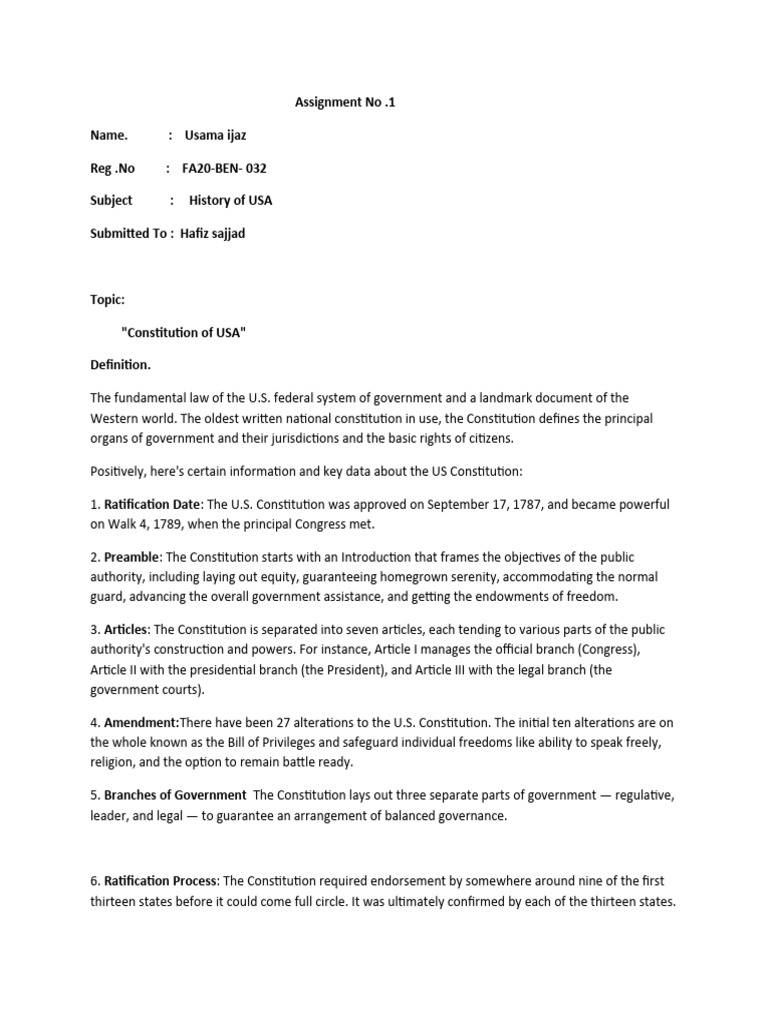 USA Constitution | PDF | Constitution | Governance