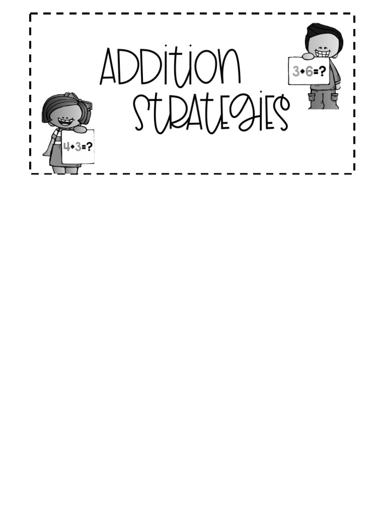 Addition Strategies Flipbook | PDF | Teaching Methods & Materials