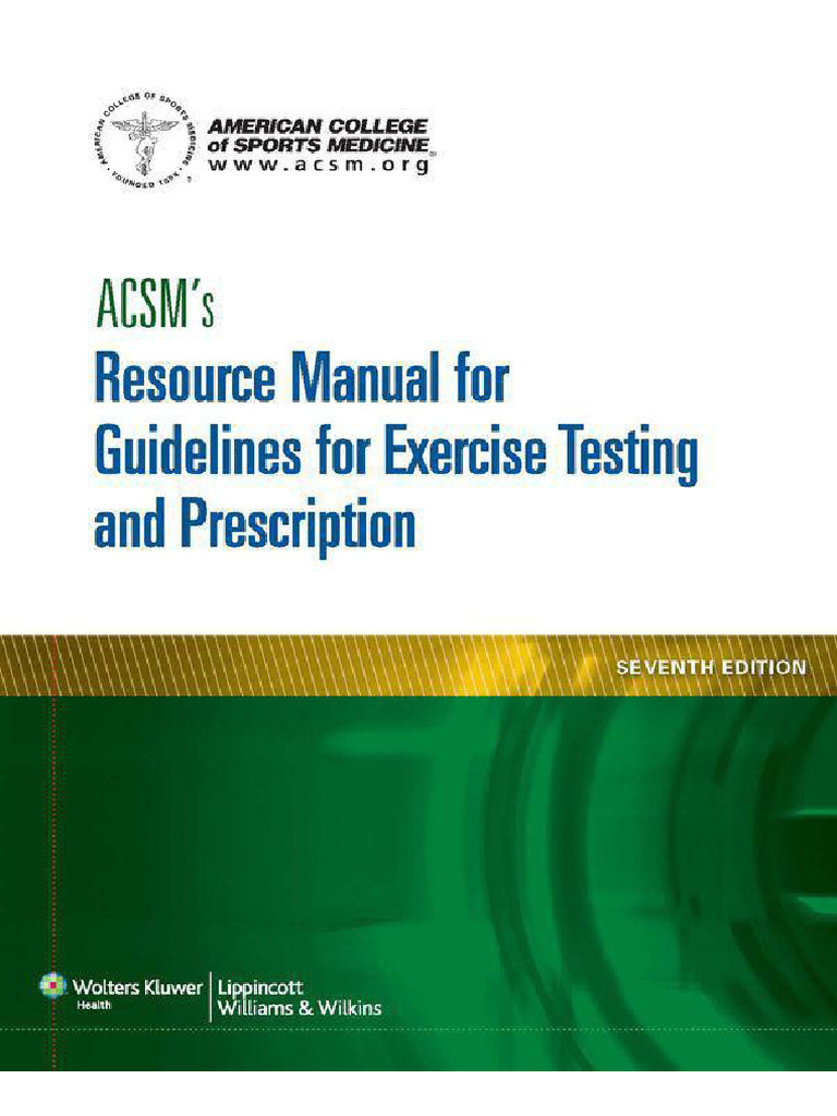 American College of Sports Medicine - ACSM's Resource Manual For ...