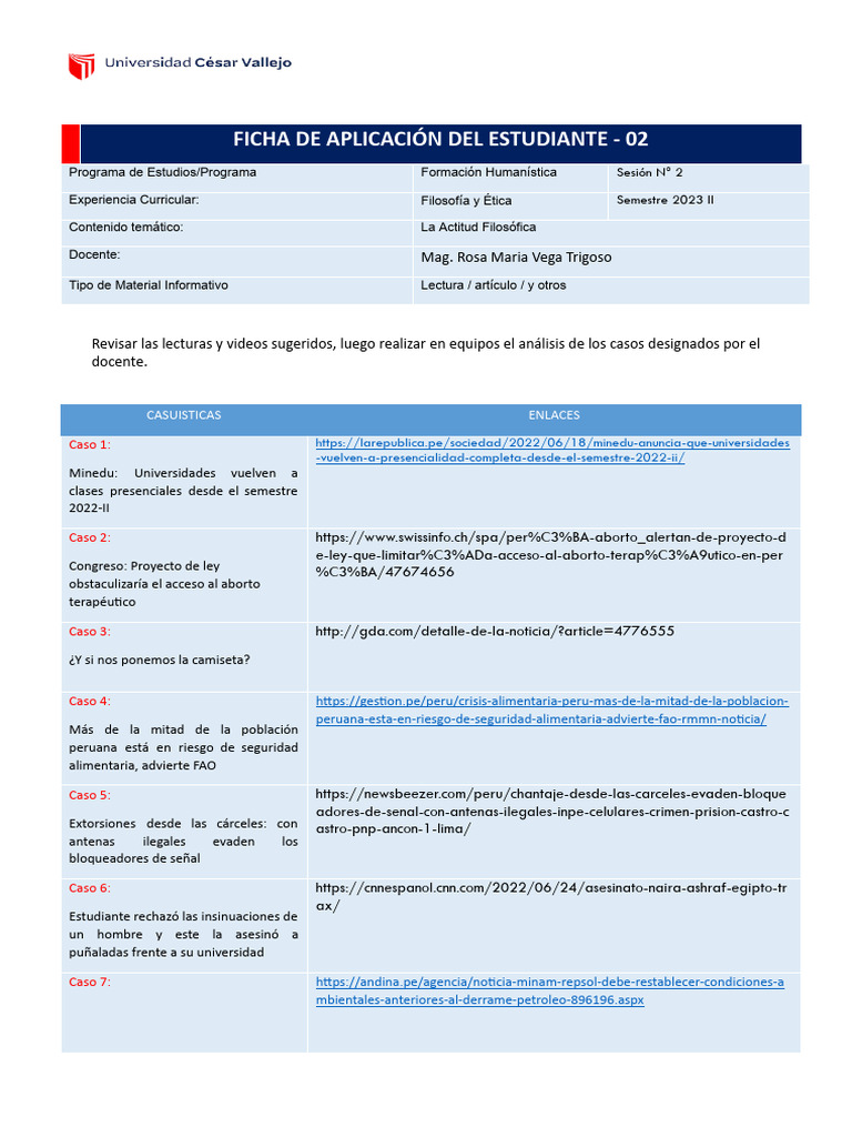 FICHA DE APLICACIÓN 02 | PDF