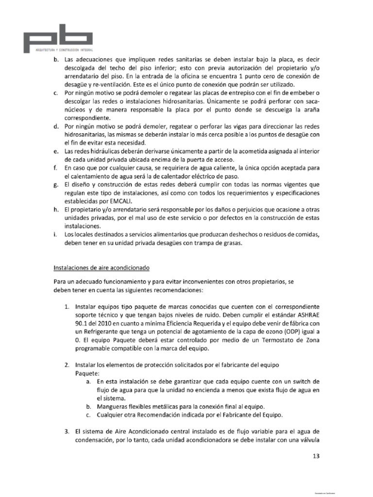 Manual de Adecuaciones Edificio Torre Cci Occidente-1 | PDF