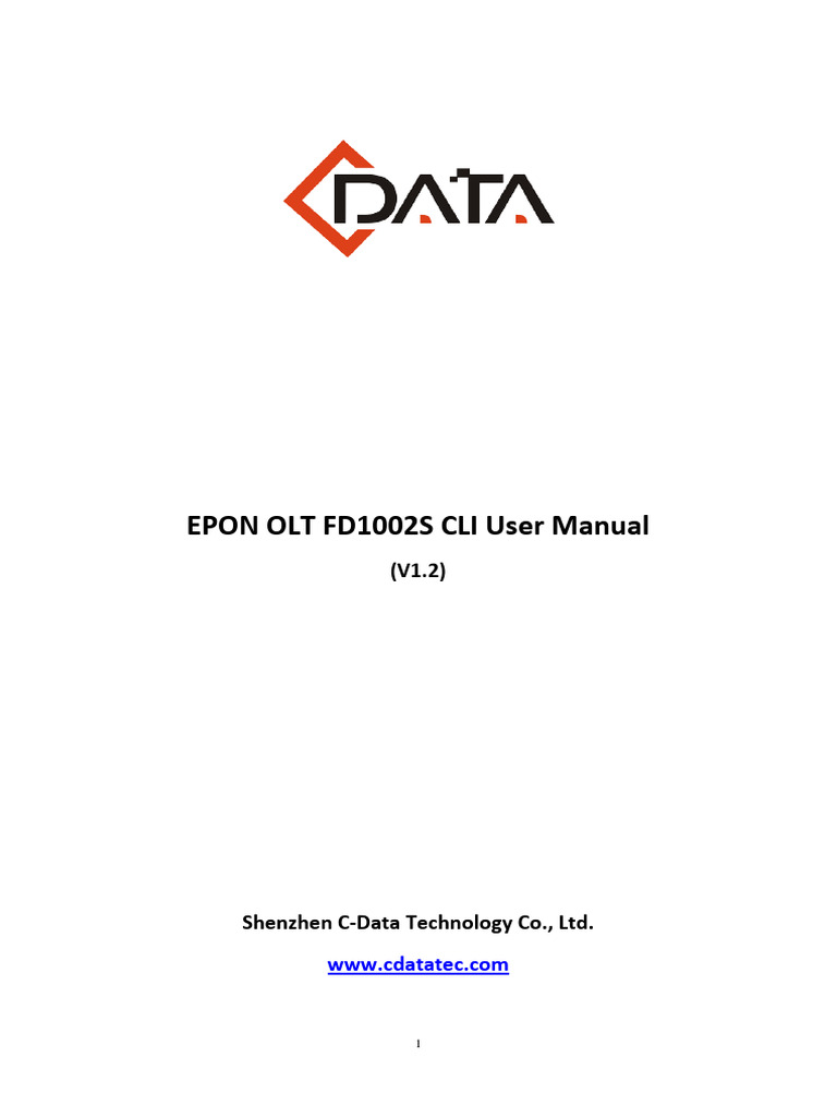 C Data OLT FD1002S CLI User Manual V1.2 20150603 | PDF | Command Line ...