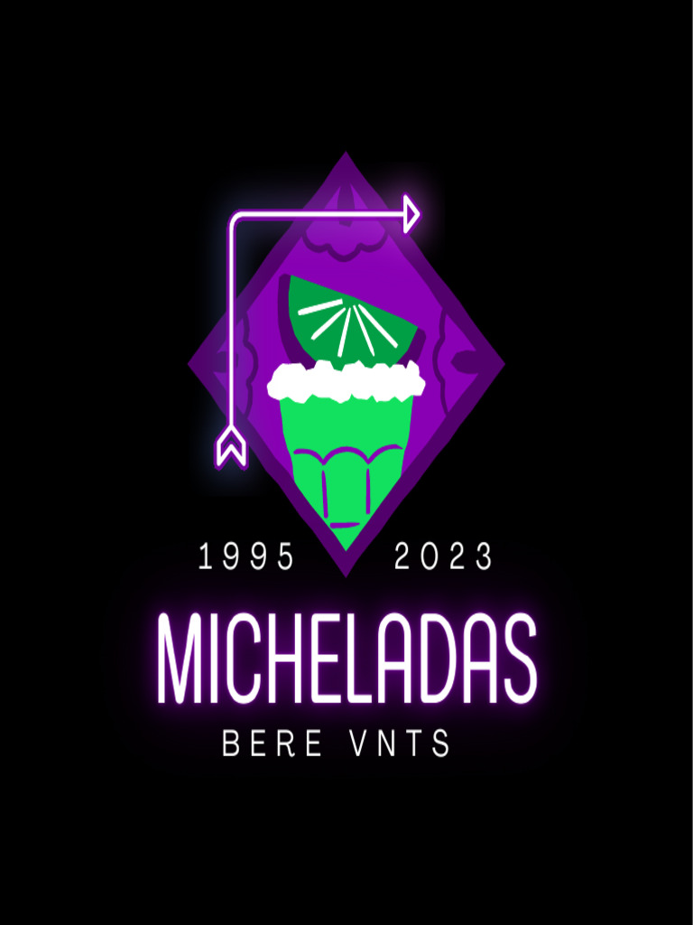 Logo de Micheladas Moderno Neón Violeta Verde | PDF