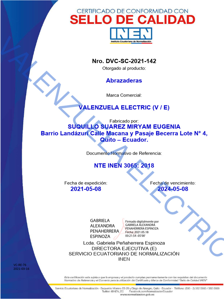 DVC-SC- 2021-142 ABRAZADERAS | PDF