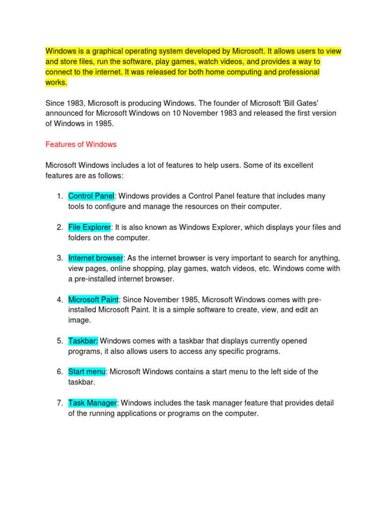 Windows Operating System | PDF