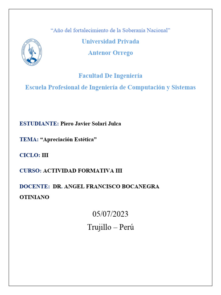 Solari Julca Piero Javier Ficha de Escultura2023-1 | PDF | Escultura