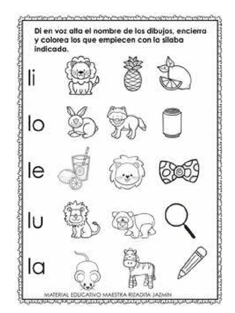 Fonema L Pre Kinder | PDF