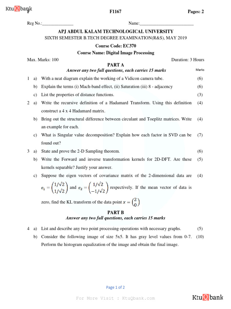 2019 May EC370-E - Ktu Qbank | PDF | Data Compression | Low Pass Filter