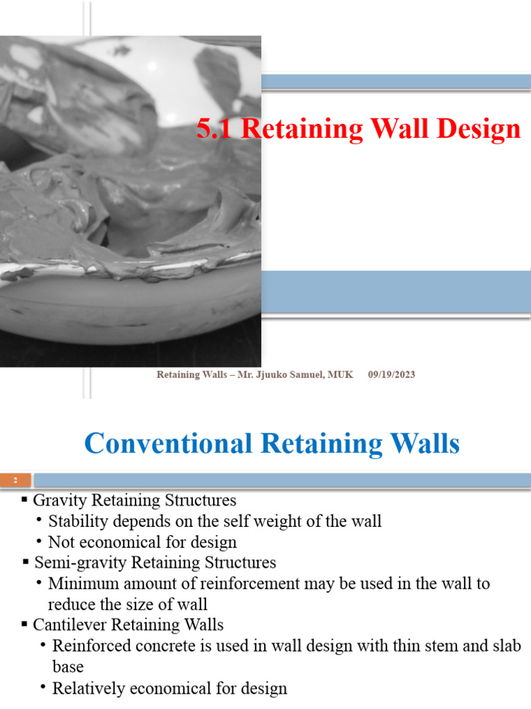 Retaining Wall Design - 1 | PDF | Drainage | Mechanical Engineering