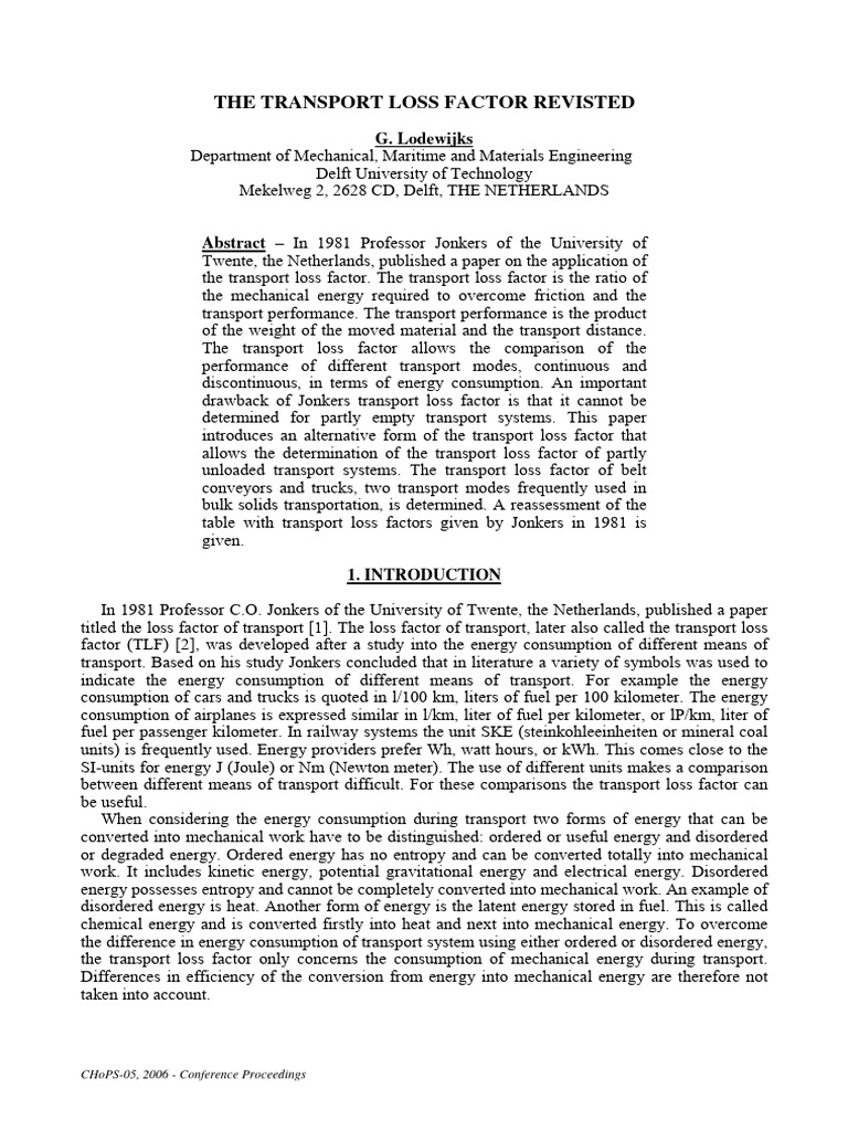 Paper TLF Lodewijks | PDF | Transport | Nature