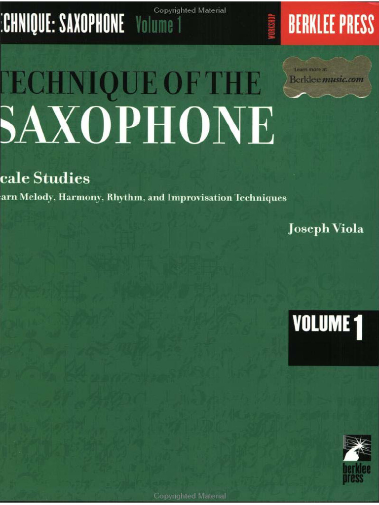 Joseph Viola 1 Tecnica Saxo Scale Studies | PDF | Saxofón | Enseñando