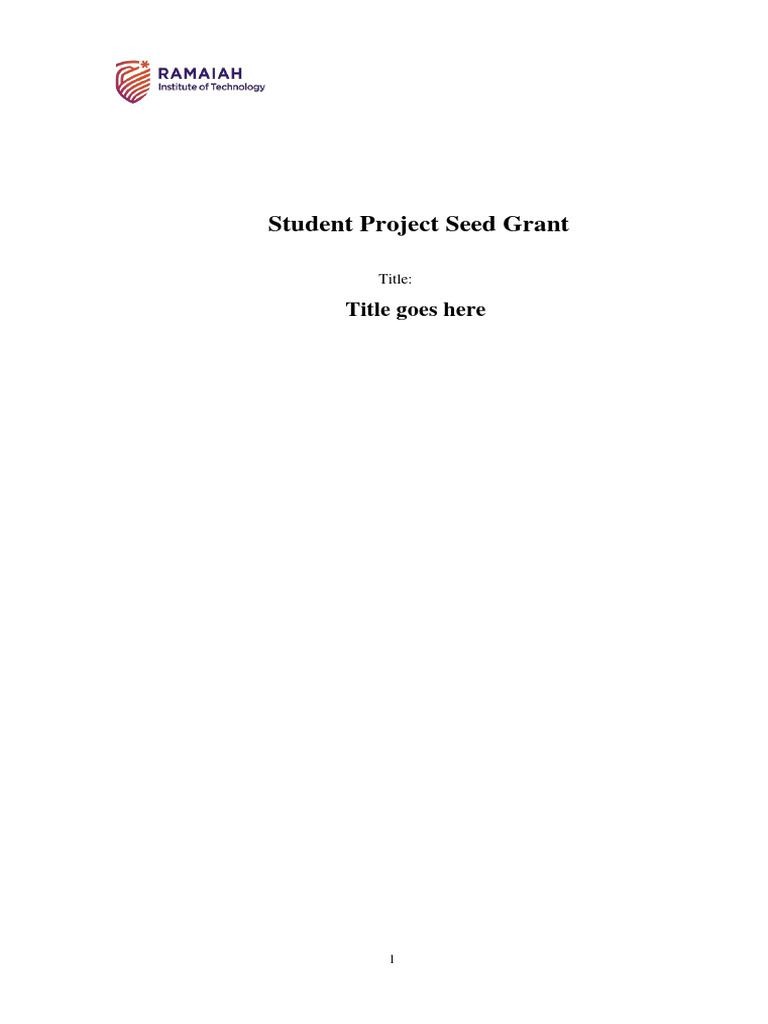 Student Project Seed Grant Proposal Guide | PDF