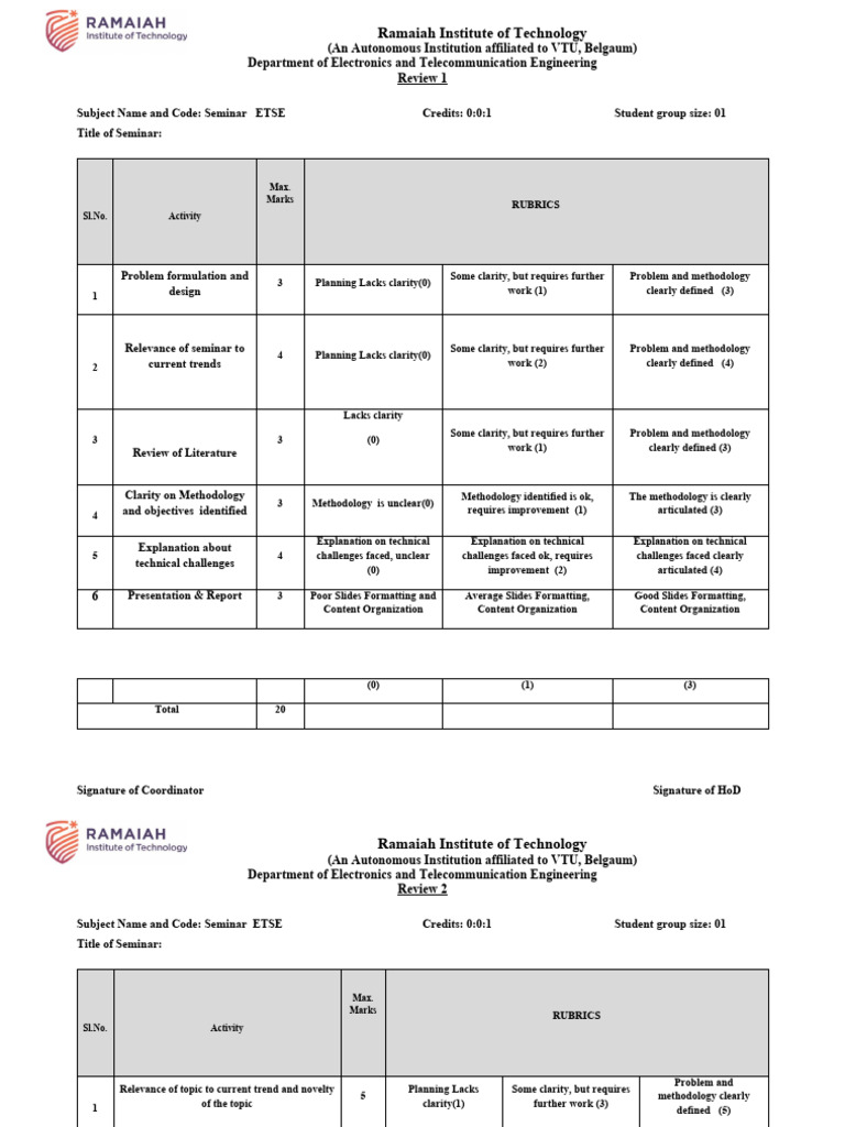 Seminar Rubrics | PDF | Methodology | Computing
