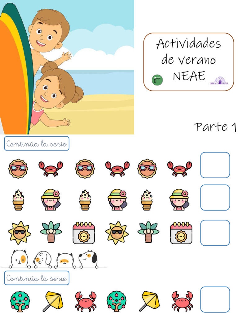 Actividades Verano NEAE PARTE 1 | PDF | Artes del Lenguaje y Comunicación