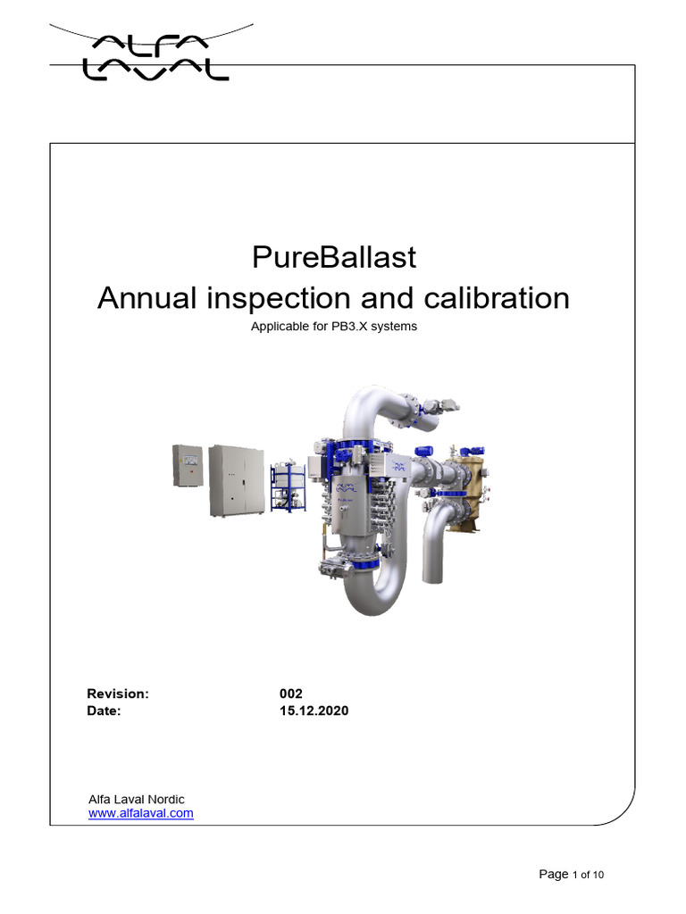 PureBallast Annual Inspection and Calibration - Final | PDF | Flow ...