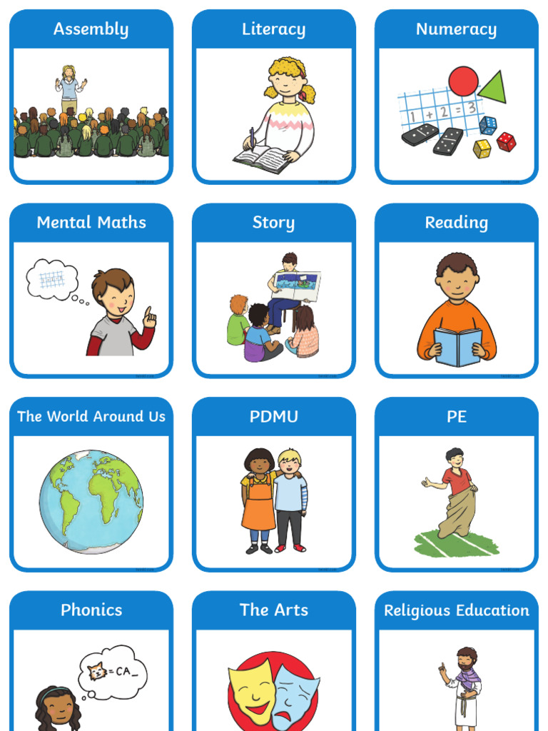 Northern Ireland KS1 Visual Timetable | PDF | Young Adult
