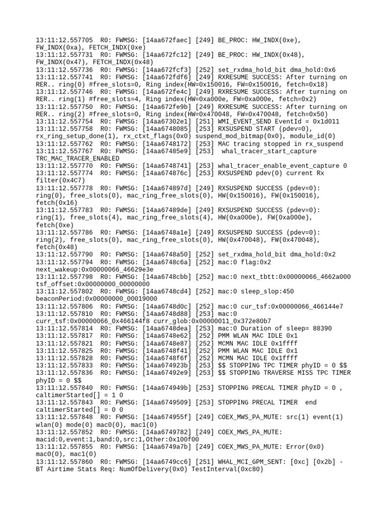 Cnss FW Logs Current | PDF | Computers
