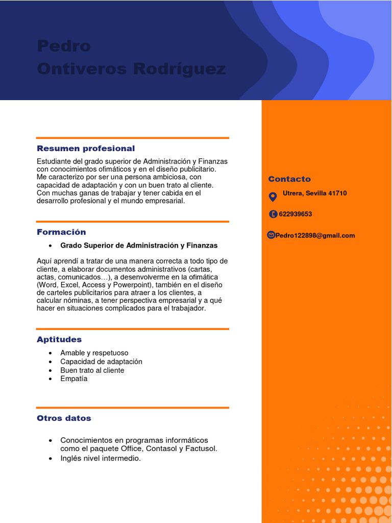 CV Pedro Ontiveros | PDF