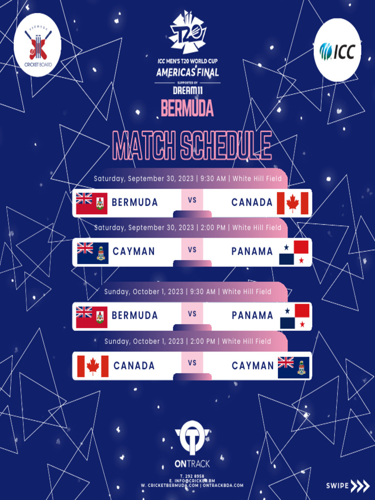 T20 Match Schedule: Sept-Oct 2023 | PDF