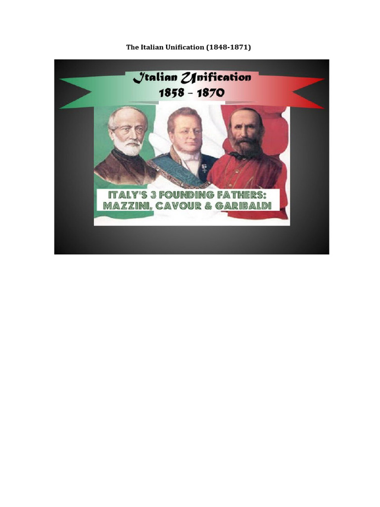 The Italian Unification | PDF | Italy | 2nd Millennium Conflicts
