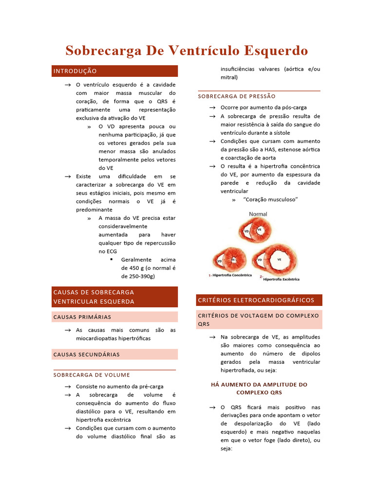 Sobrecarga de Ventrículo Esquerdo | PDF | Ventrículo (coração) | Coração
