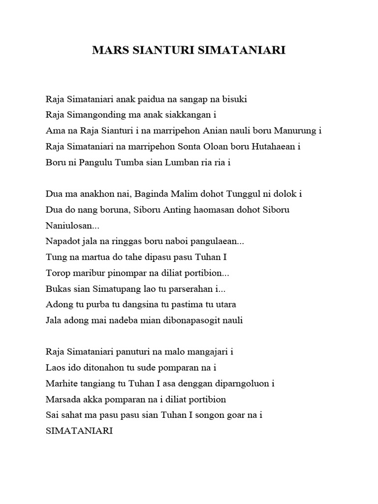 Mars Sianturi Simataniari dan Silsilahnya | PDF | Perjalanan | Klasik