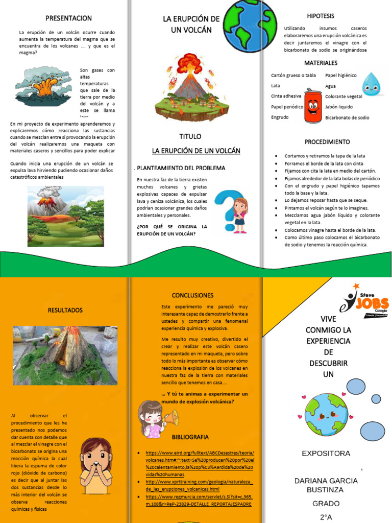 Triptico Ahora | Descargar gratis PDF | Tipos de erupciones volcánicas | Volcán