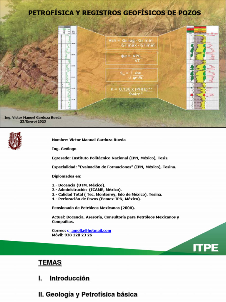 Registros Geofísicos_U. Modelo (1) | PDF | Permeabilidad (Ciencias de la Tierra) | Ciencias fisicas