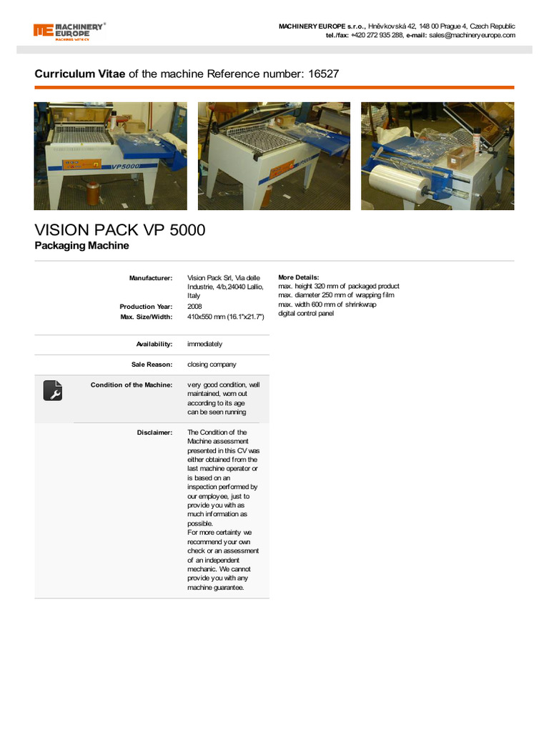 2021-03-26 16527 Vision Pack VP 5000 | PDF