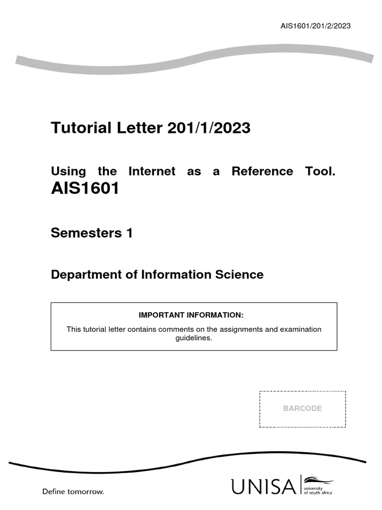 Tutorial Letter 201 | PDF | Communication | Human Communication