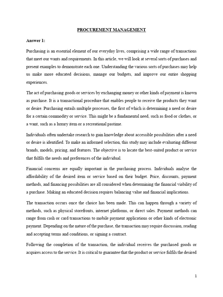 Types of Purchases Explained | PDF | Auction | Procurement