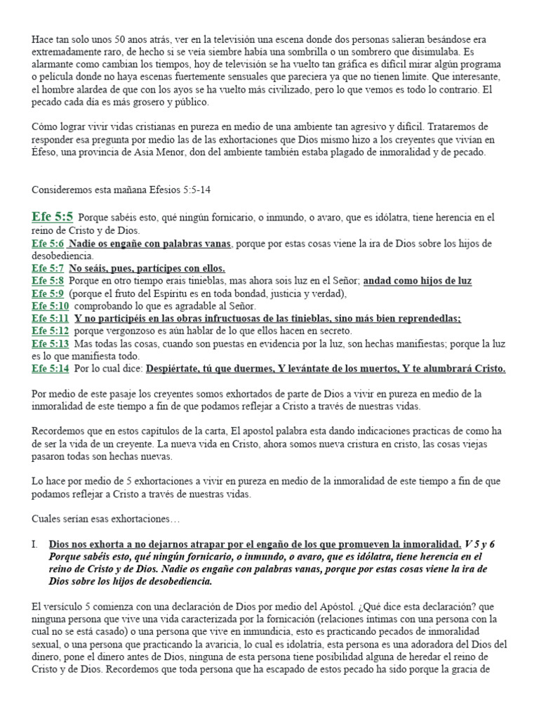 Nadie Os Engañe, El Pecado Mata. Efesios 5 | Descargar gratis PDF ...