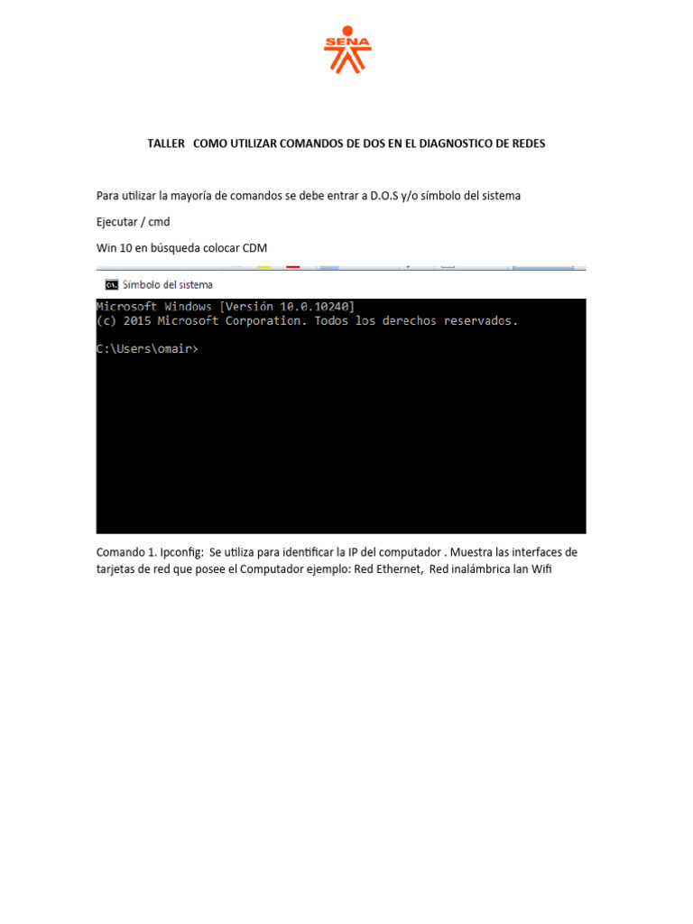 Comandos de DOS para Diagnóstico de Redes | PDF | Informática | Tecnología