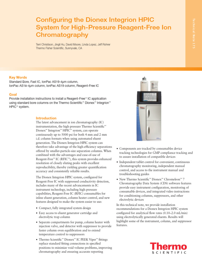 TN 175 IC Configuring Integrion RFIC TN71961 en | PDF | Chromatography ...