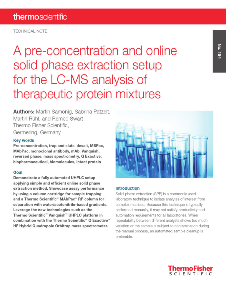 A Pre-Concentration and Online Solid Phase Extraction Setup For The LC ...