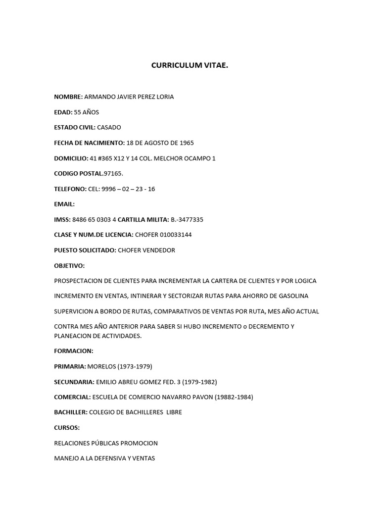 Curriculum Vitae | PDF | Business | Economias