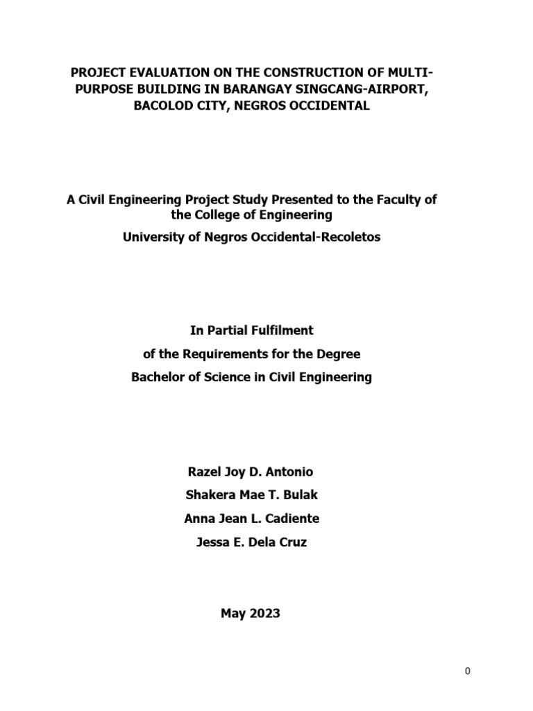 Thesis Paper Project Evaluation 1 | PDF | Concrete | Strength Of Materials