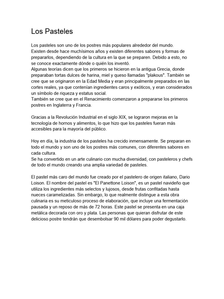 Los Pasteles | PDF